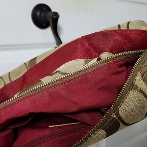 Coach | Bags | Coach Red Canvas Monogram Shoulder Bag | Poshmark